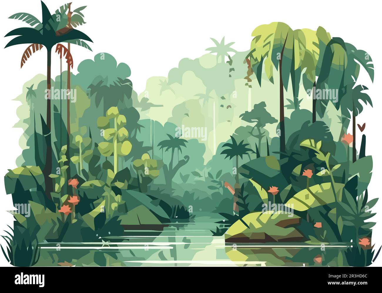 Fresh green forest, tropical climate Stock Vector Image & Art - Alamy