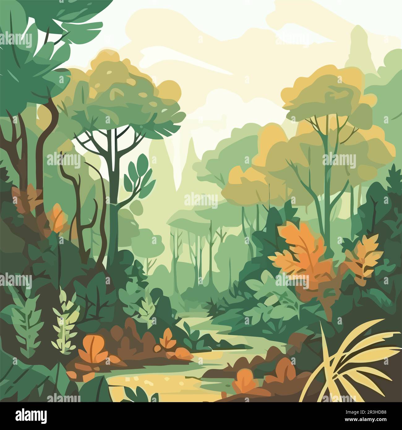 Sunlight in forest trees Cut Out Stock Images & Pictures - Alamy