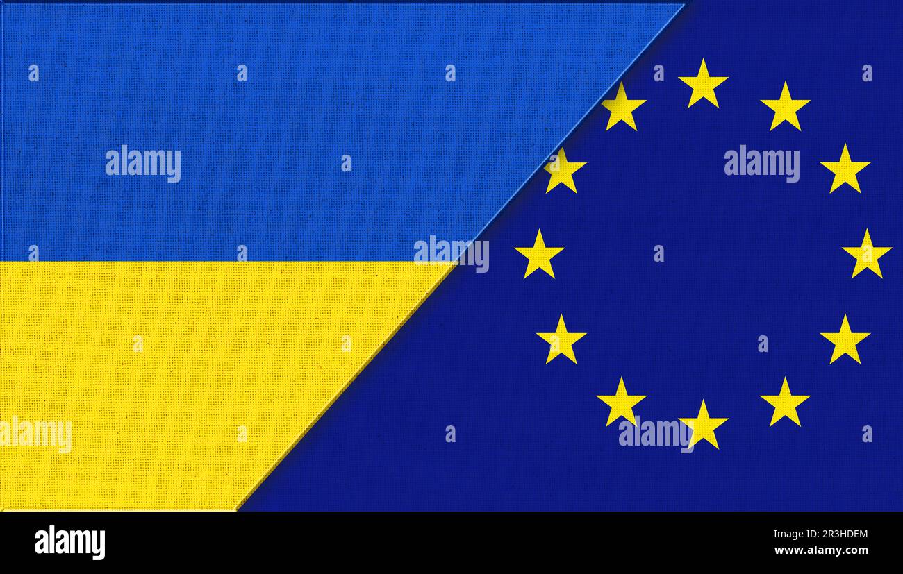 European union flag. EU flag. Yellow stars on blue background of ...