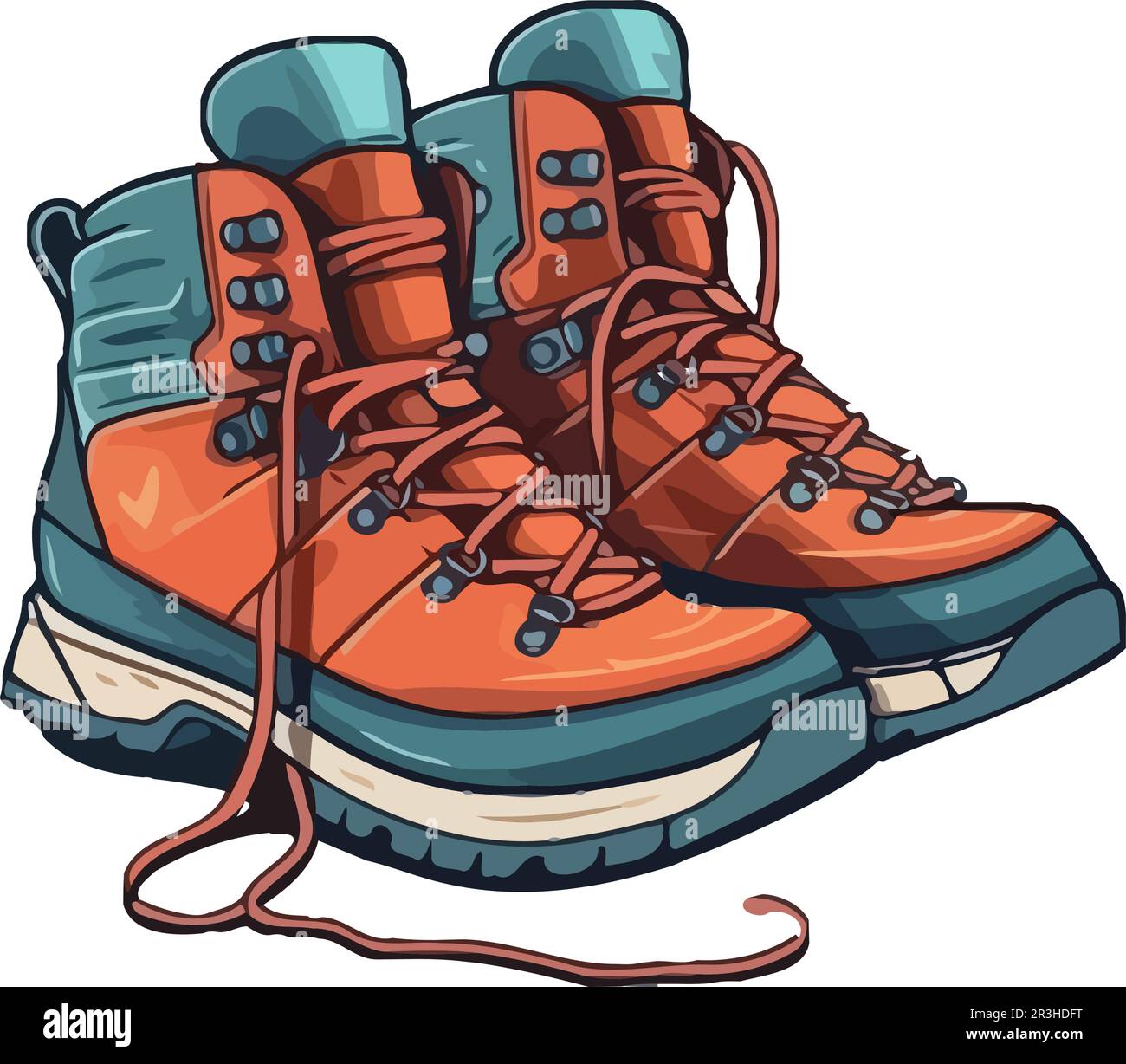 Blue walking boots Stock Vector Images - Alamy