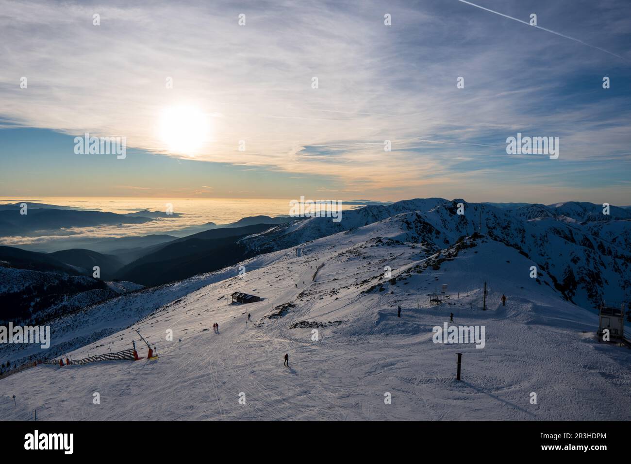 Beautiful winter landscape of Low Tatra Mountains, Peak of Chopok Stock ...