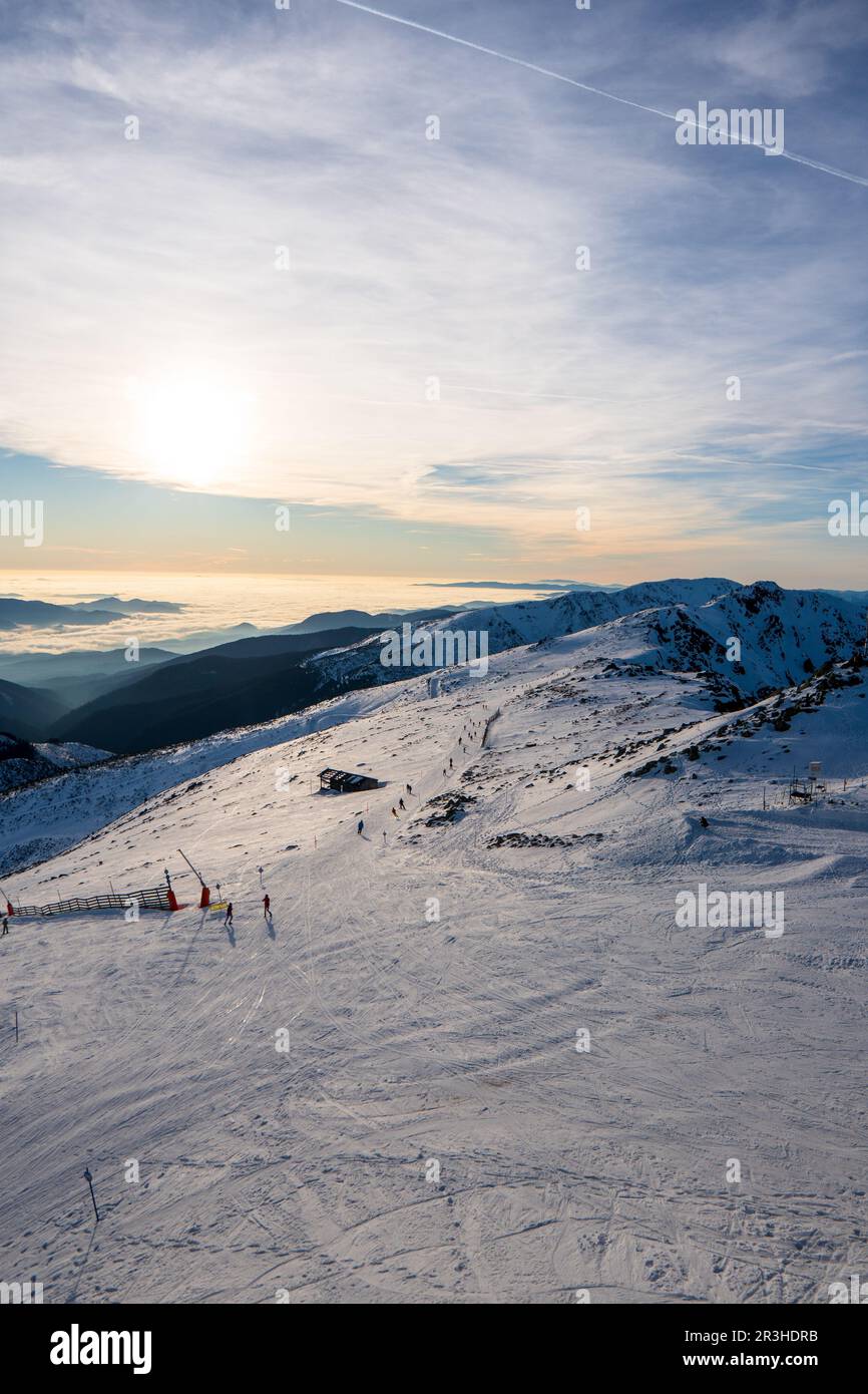 Beautiful winter landscape of Low Tatra Mountains, Peak of Chopok Stock ...