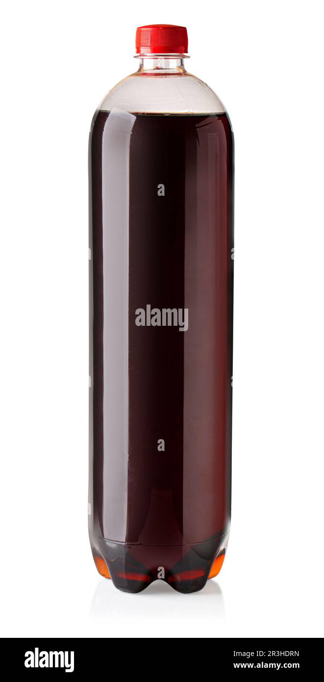 Plastic cola bottle isolated on white background with clipping path ...