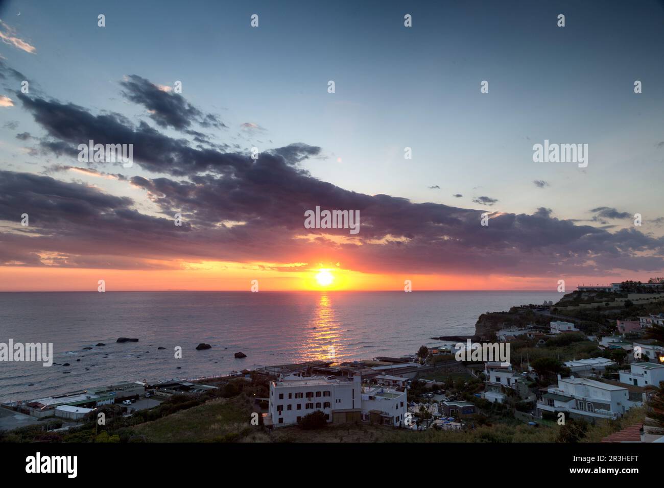 Sunset at Forio in Ischia Stock Photo - Alamy
