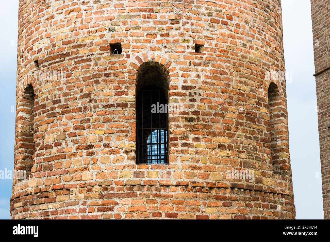 Romanesque cylindrical bell tower of countryside church Stock Photo - Alamy
