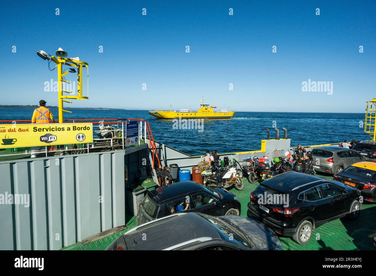trasbordador Pargua-Chacao, canal de Chacao, archipiélago de Chiloé ,provincia de Chiloé ,región ...