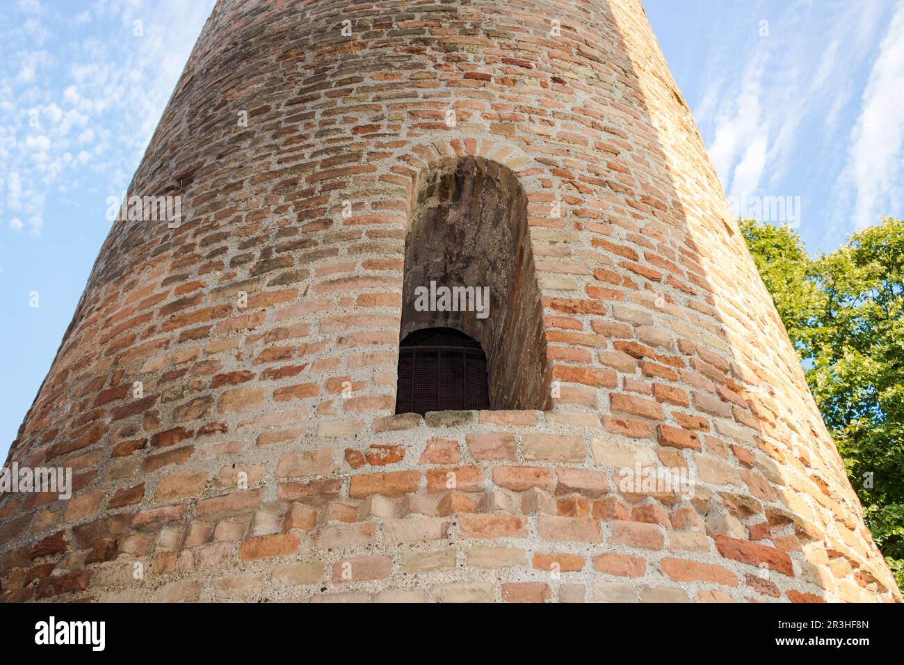 Romanesque cylindrical bell tower of countryside church Stock Photo - Alamy