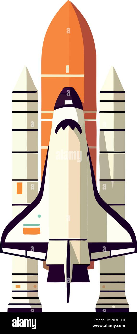 Flying spaceship symbolizes progress in space exploration Stock Vector ...