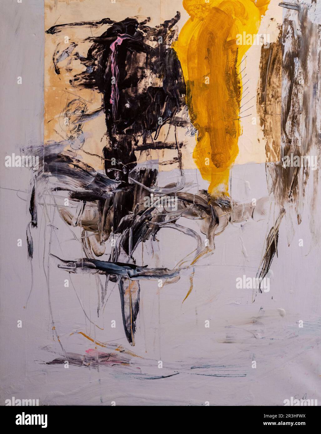 Steve Afif, untitled, mixed media on canvas, 1991, krekovic museum ...