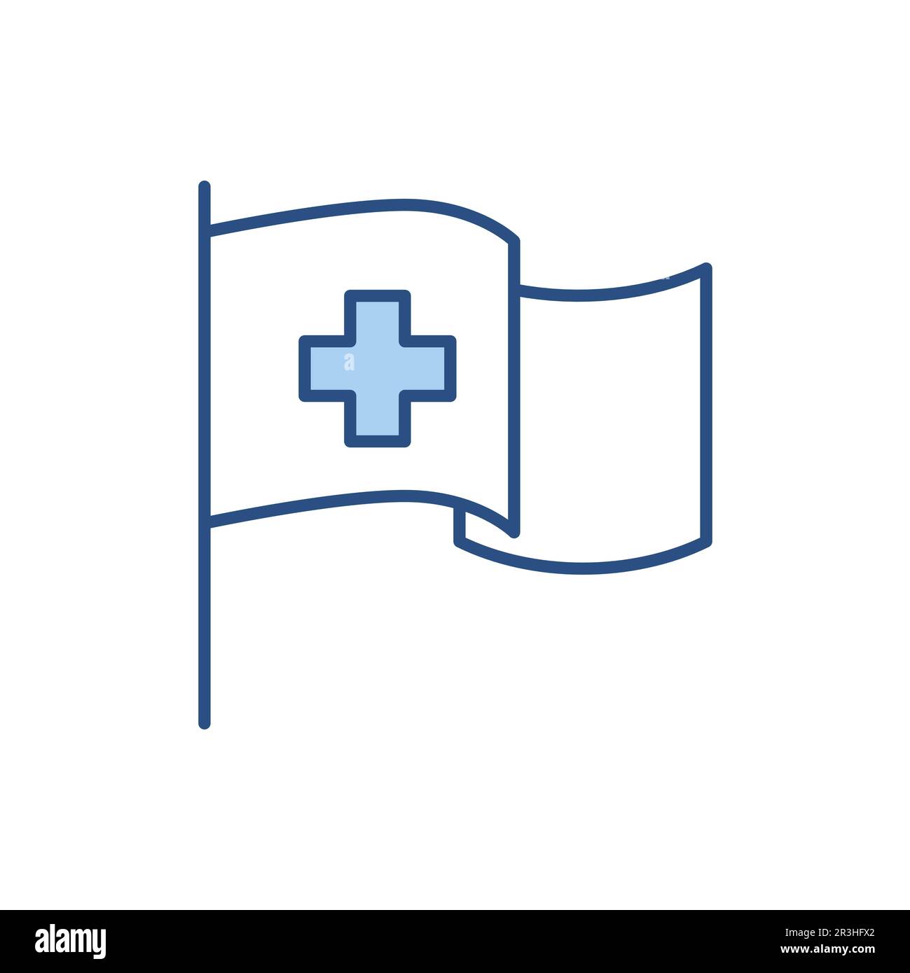 Medical Flag related vector line icon. Isolated on white background ...