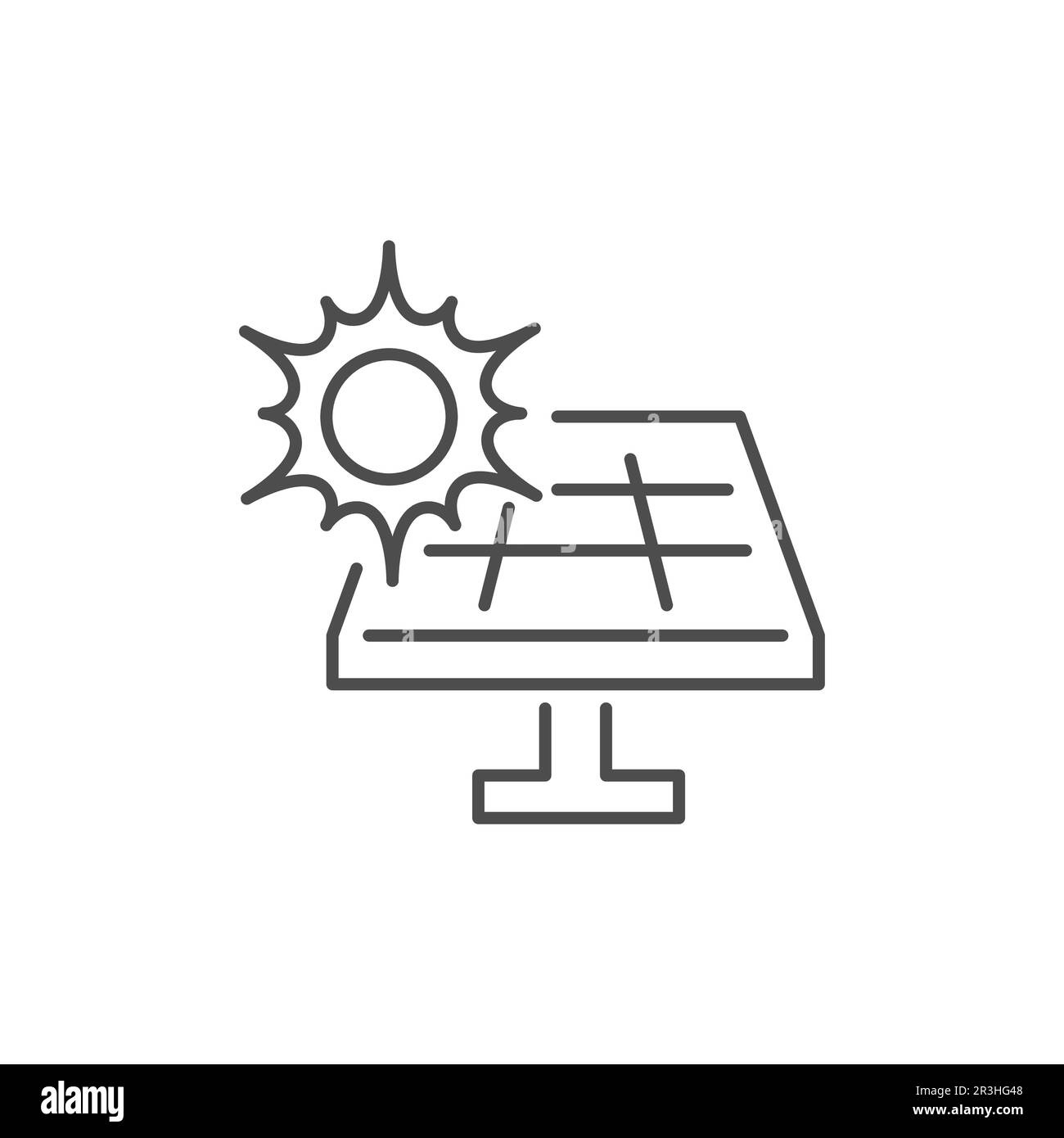 Solar panel related vector linear icon. Solar power station. Renewable ...