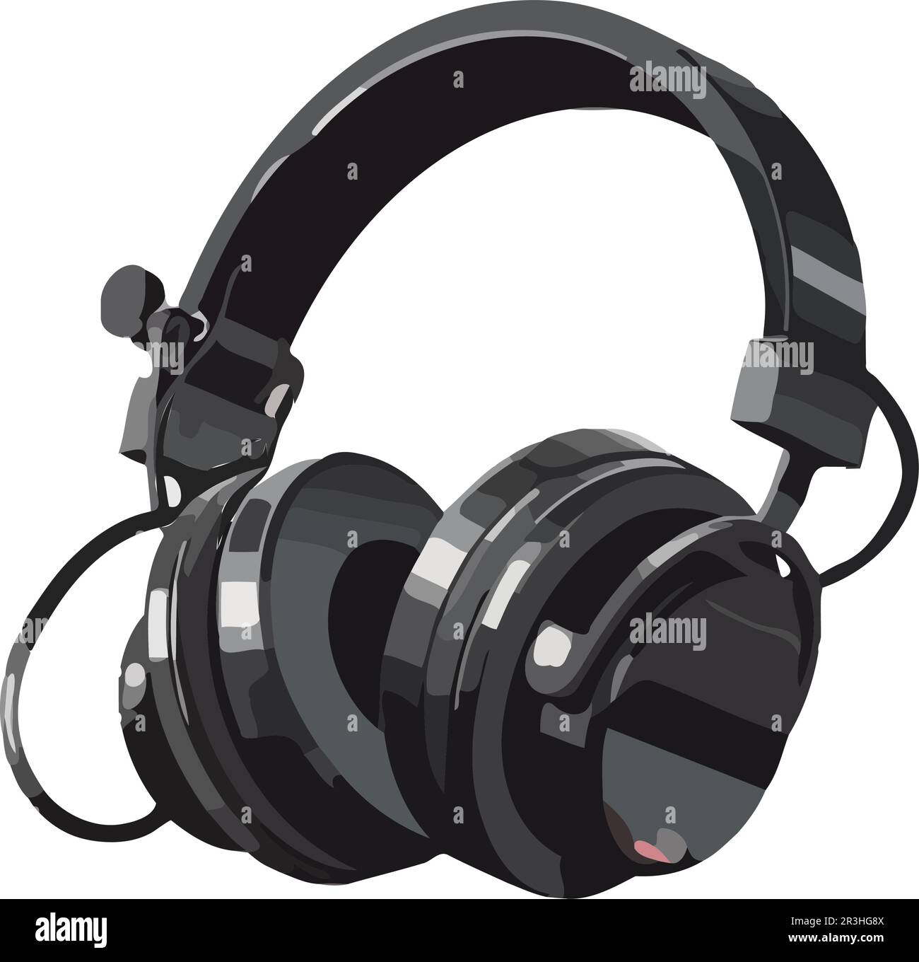 Modern black headphones on white background Stock Vector Image & Art ...