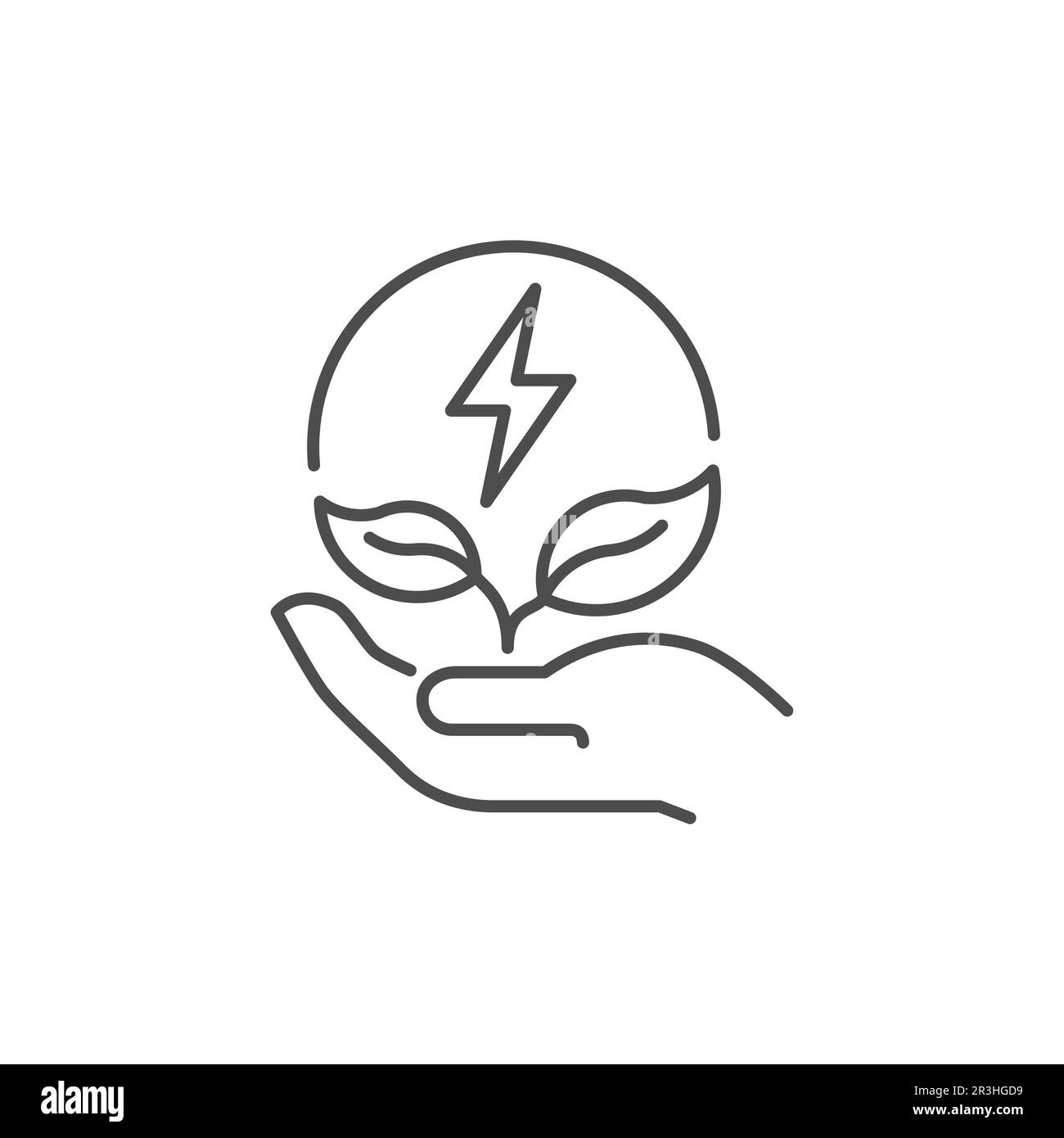 Clean energy related vector linear icon. Eco power. Renewable resources ...