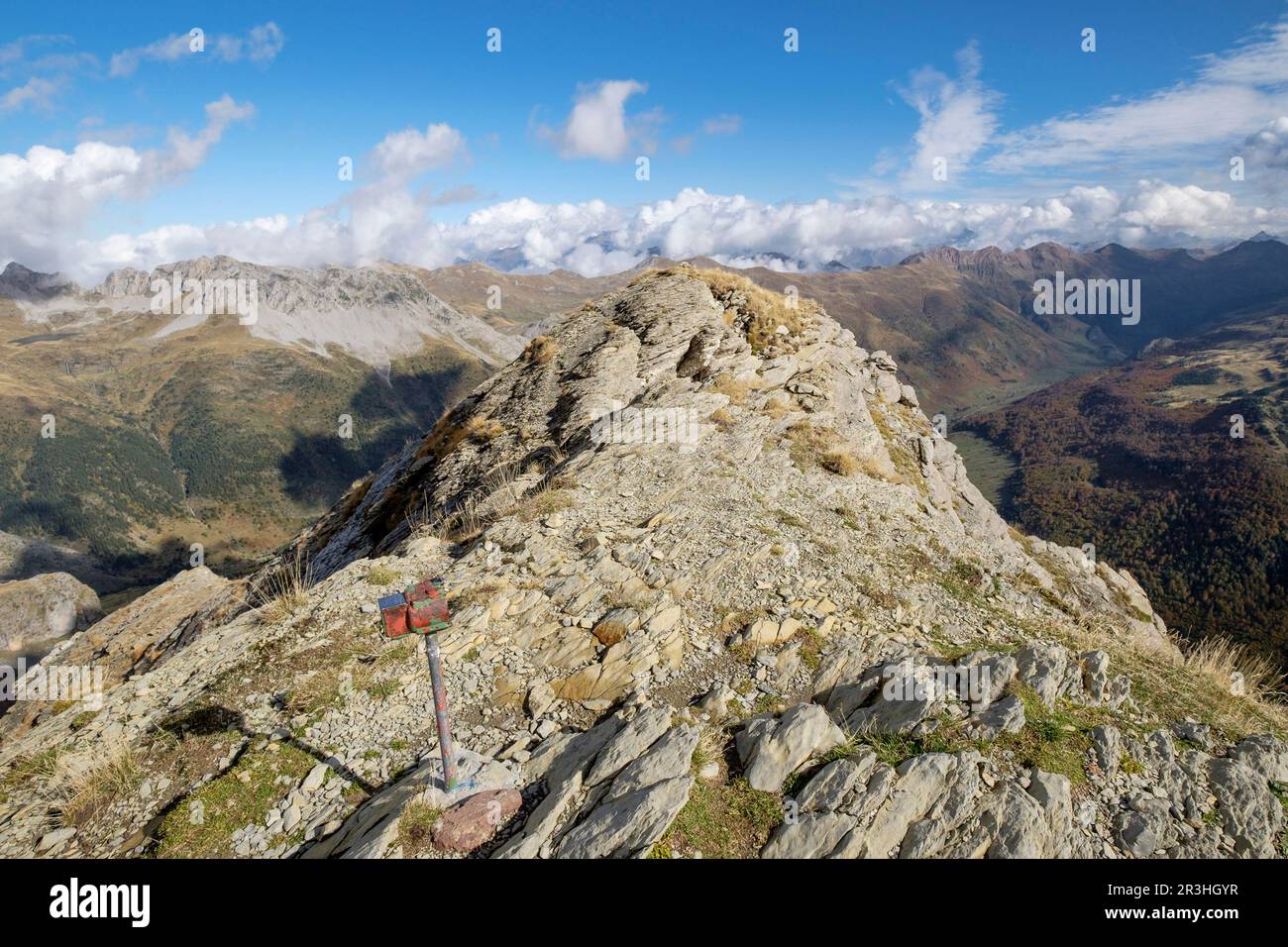 Panoramic view of the Oza Forest and the Guarrinza valley from Chipeta ...