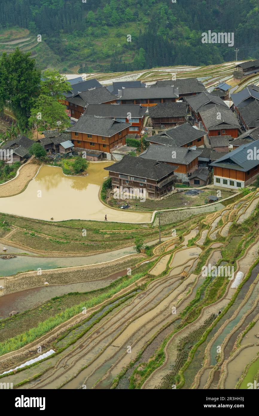 Village houses terrace fields hi-res stock photography and images - Alamy