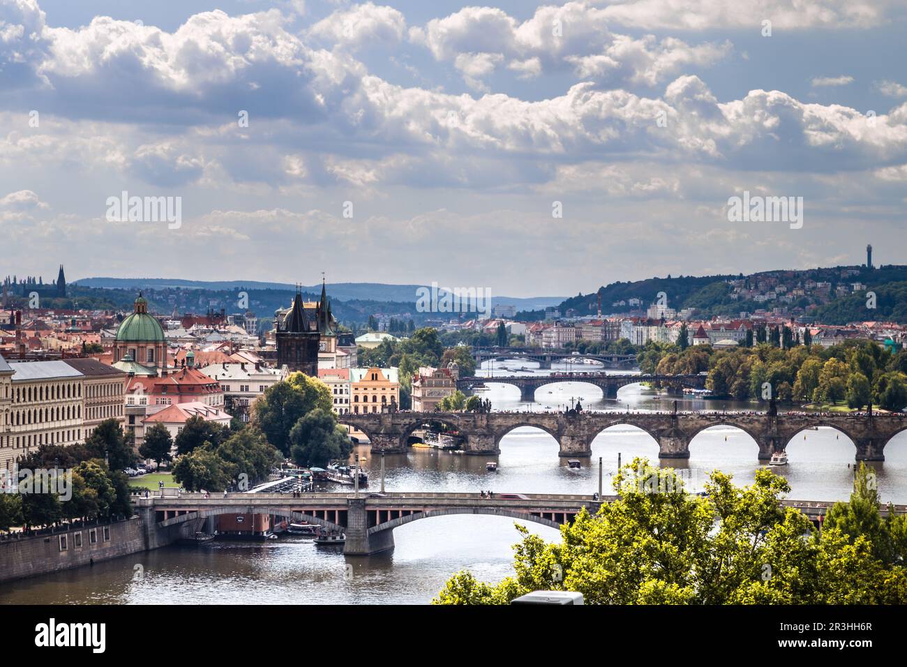 Bridge and rooftops of Prague Stock Photo - Alamy