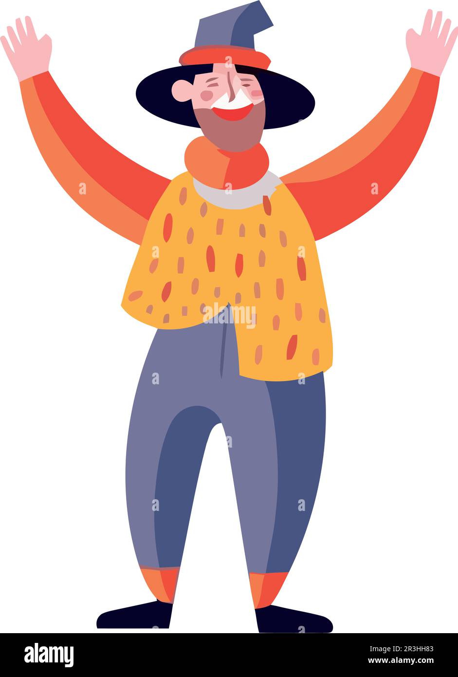 Cheerful characters in cute costumes celebrate success Stock Vector ...