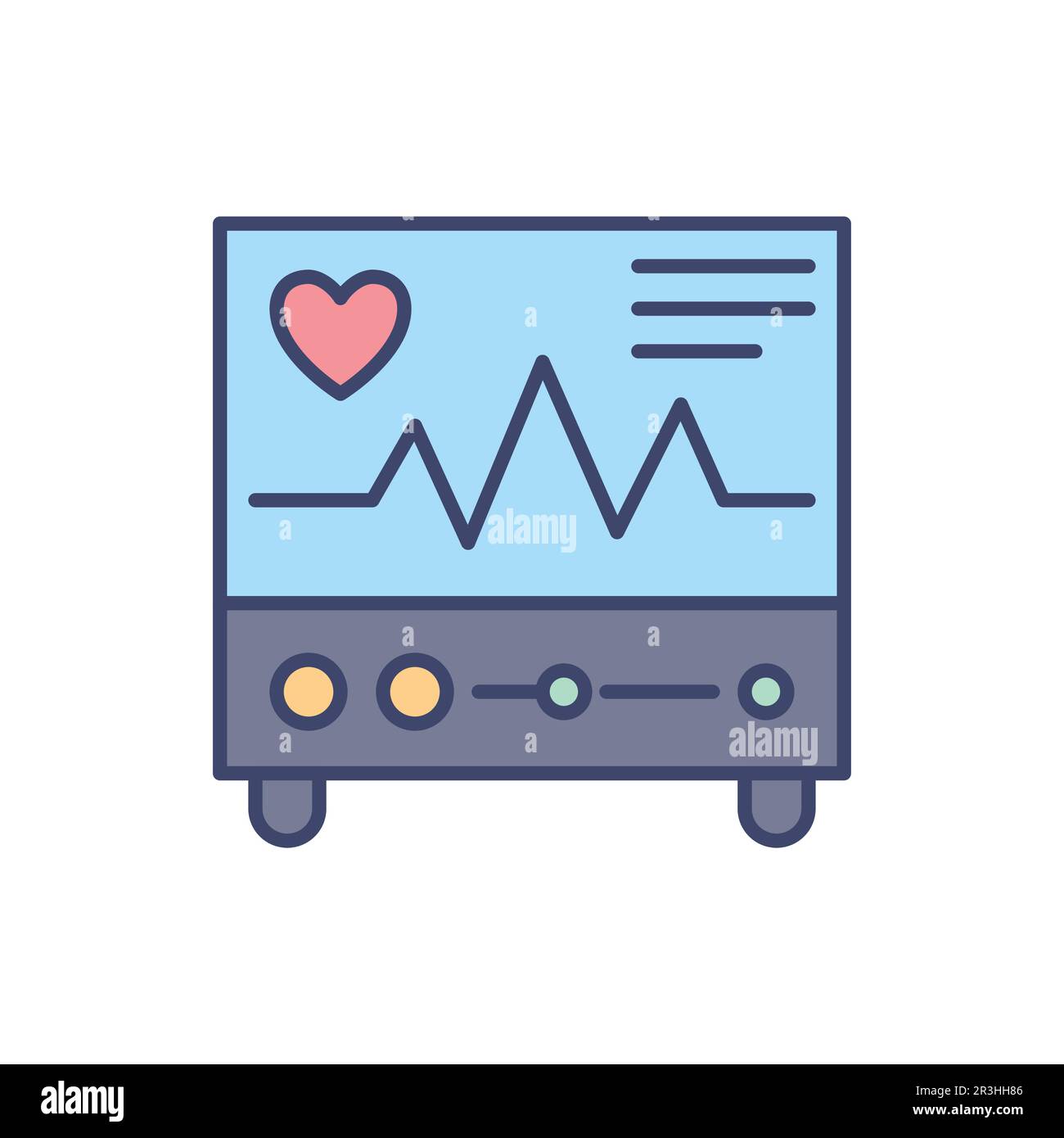 Electrocardiogram related vector line icon. Isolated on white ...
