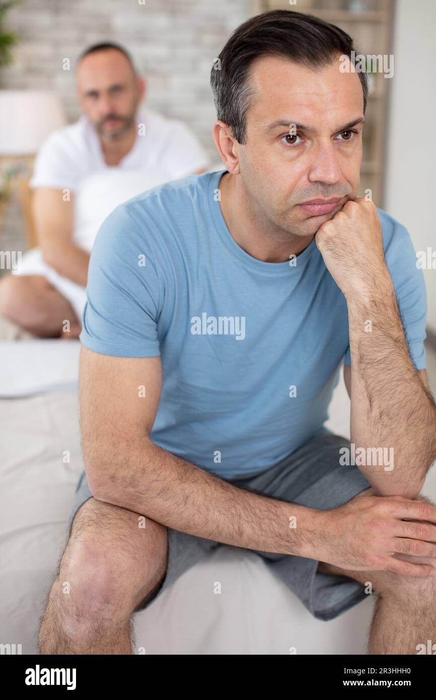 Gay male couple sad hi-res stock photography and images - Alamy