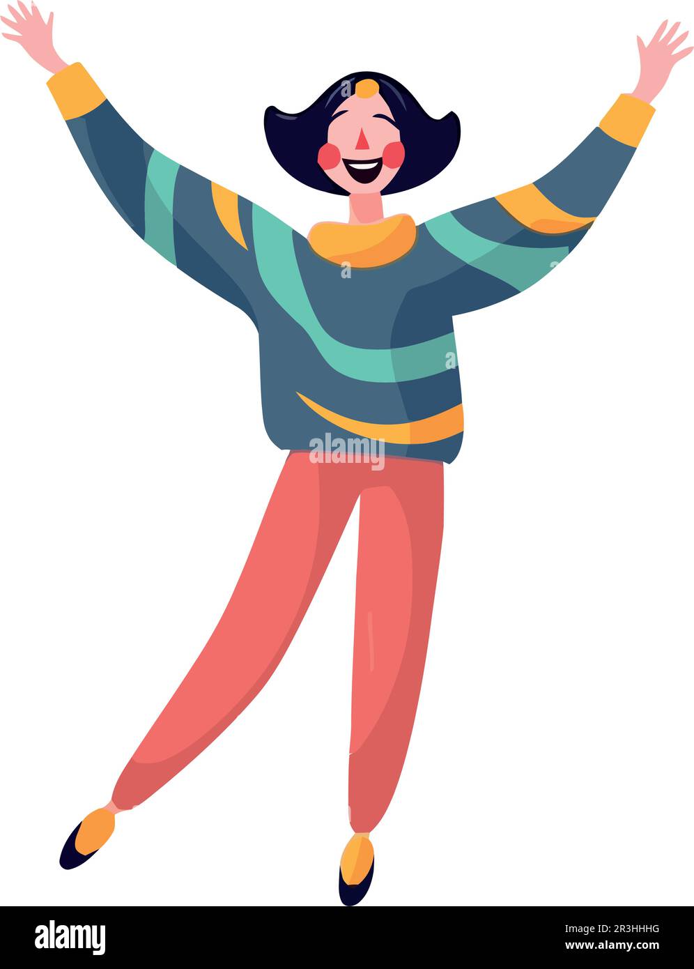 Jumping cartoon characters symbolize childhood excitement and fun Stock ...