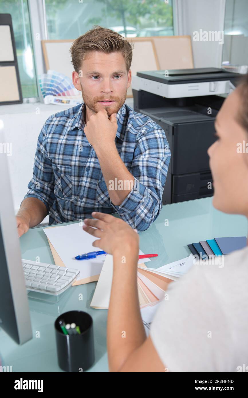 Female interior designer meeting client hi-res stock photography and ...