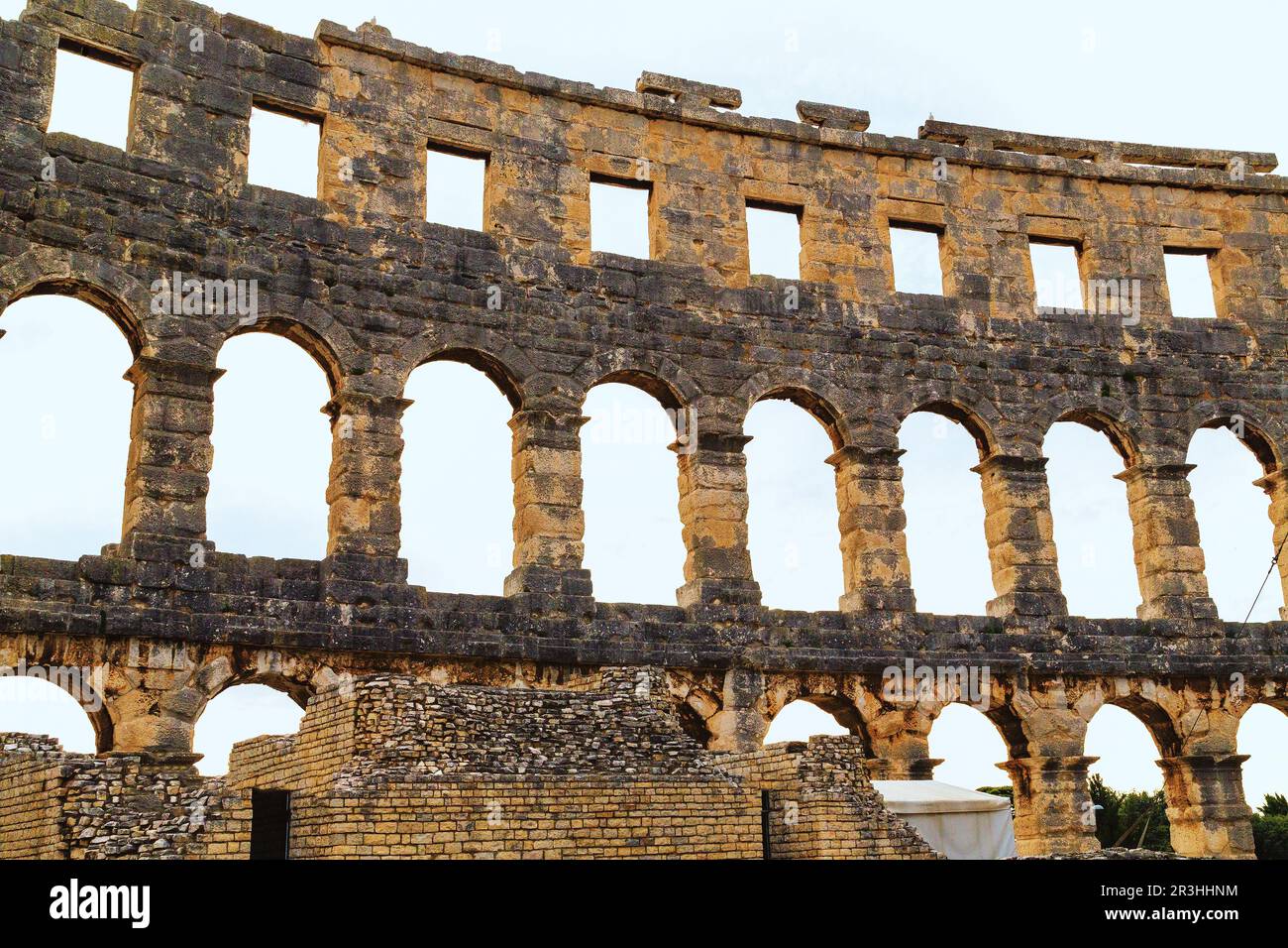 Stone wall ruins pula arena hi-res stock photography and images - Alamy