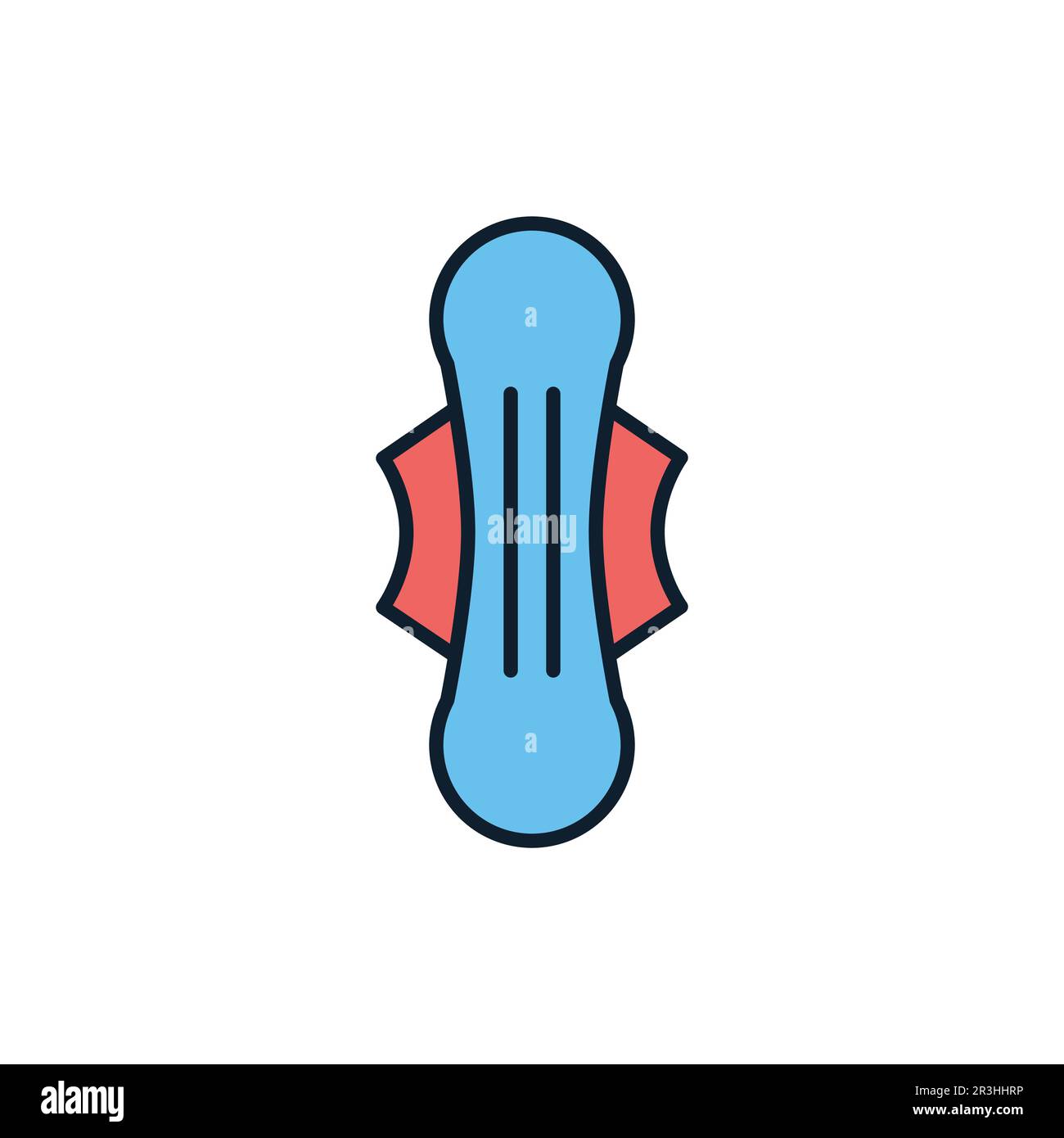 Sanitary Pad related vector line icon. Isolated on white background ...