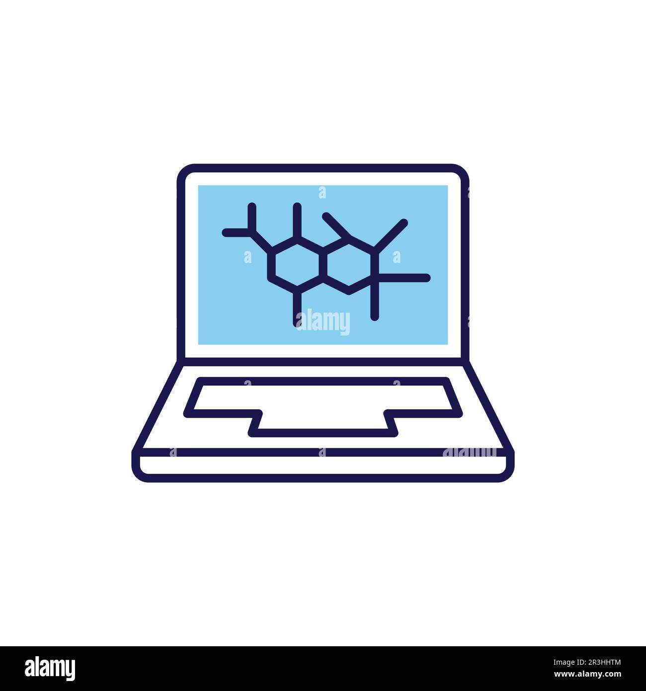 Computer Diagnostic related vector line icon. Laptop. Isolated on white ...