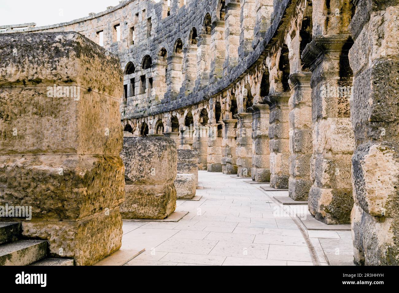Stone wall ruins pula arena hi-res stock photography and images - Alamy