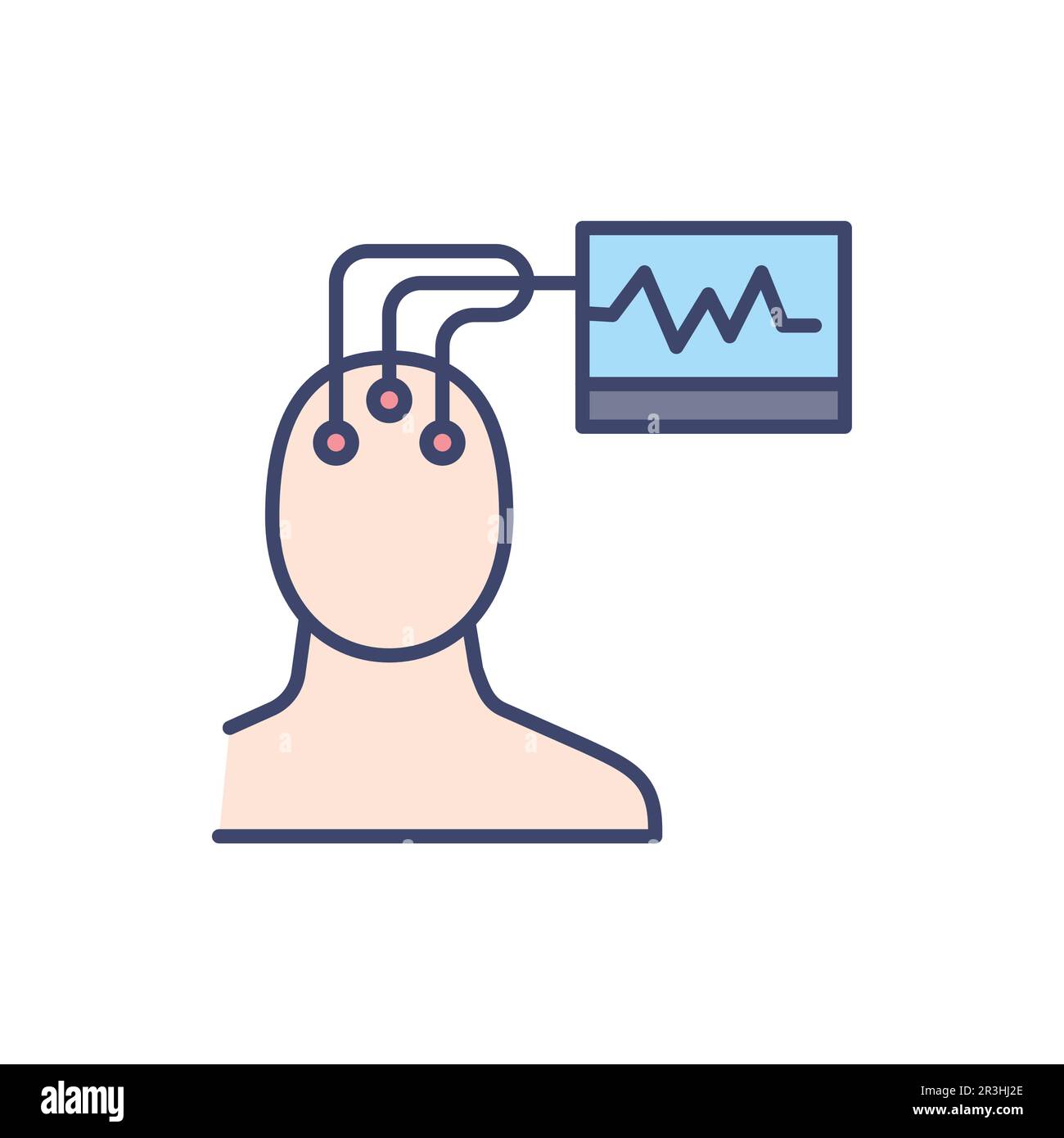 Electroencephalography related vector line icon. Isolated on white ...