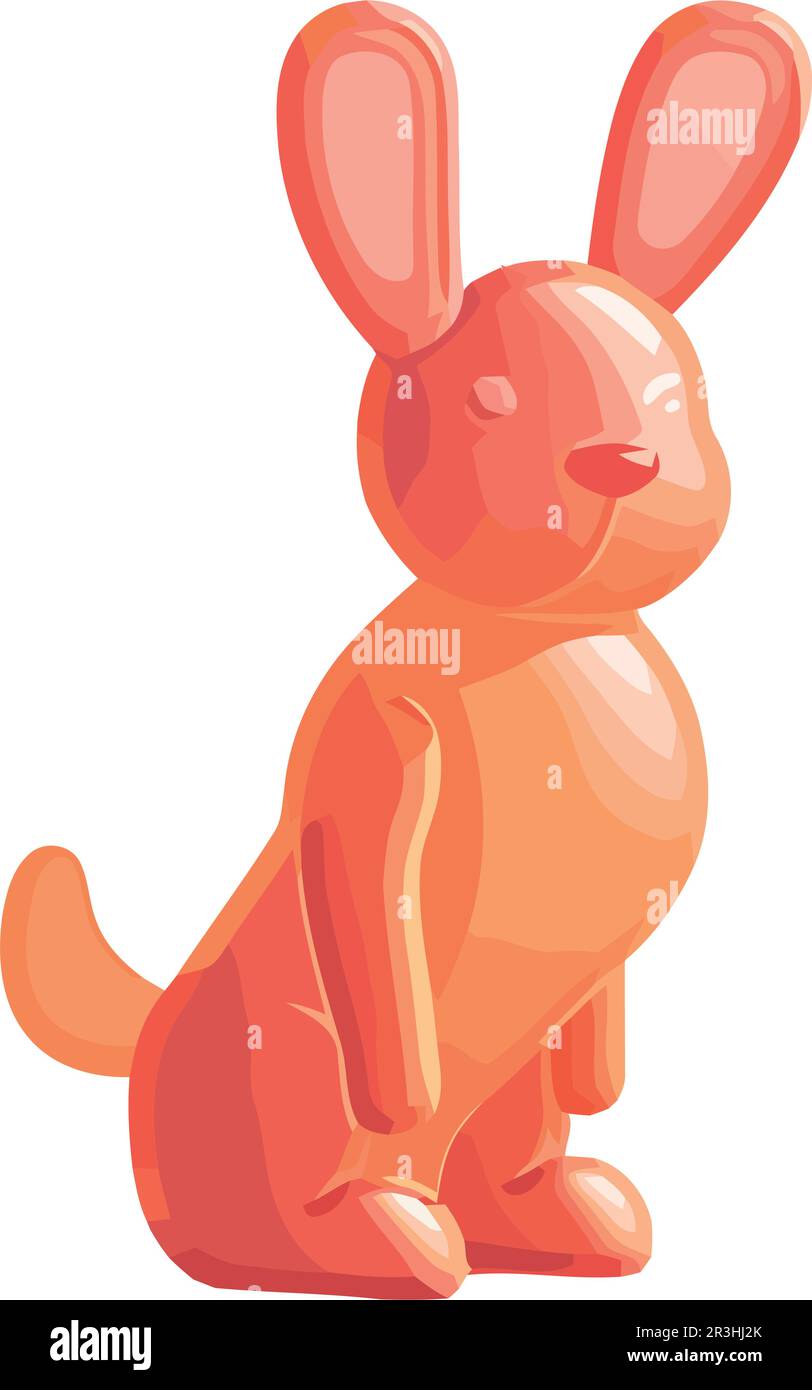 Smiling baby rabbit sitting on white background Stock Vector Image ...