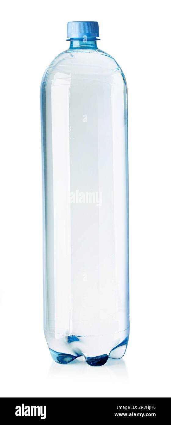 large plastic bottle with mineral water on a white background with ...