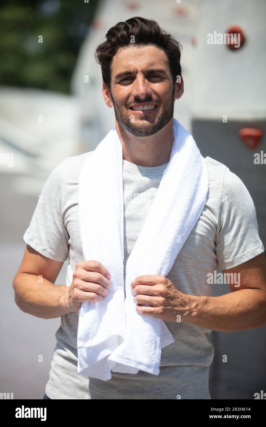 Guy relaxing after workout hi-res stock photography and images - Alamy
