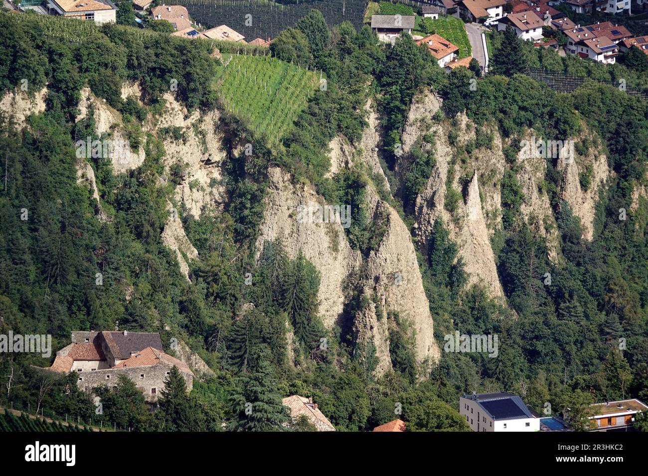Earth pyramids near Dorf Tirol Stock Photo - Alamy