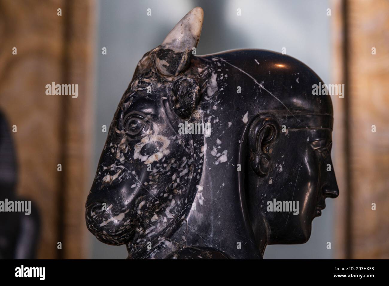 Serapis, the god double-faced, Osiris-Apis on a loto flower, marble ...