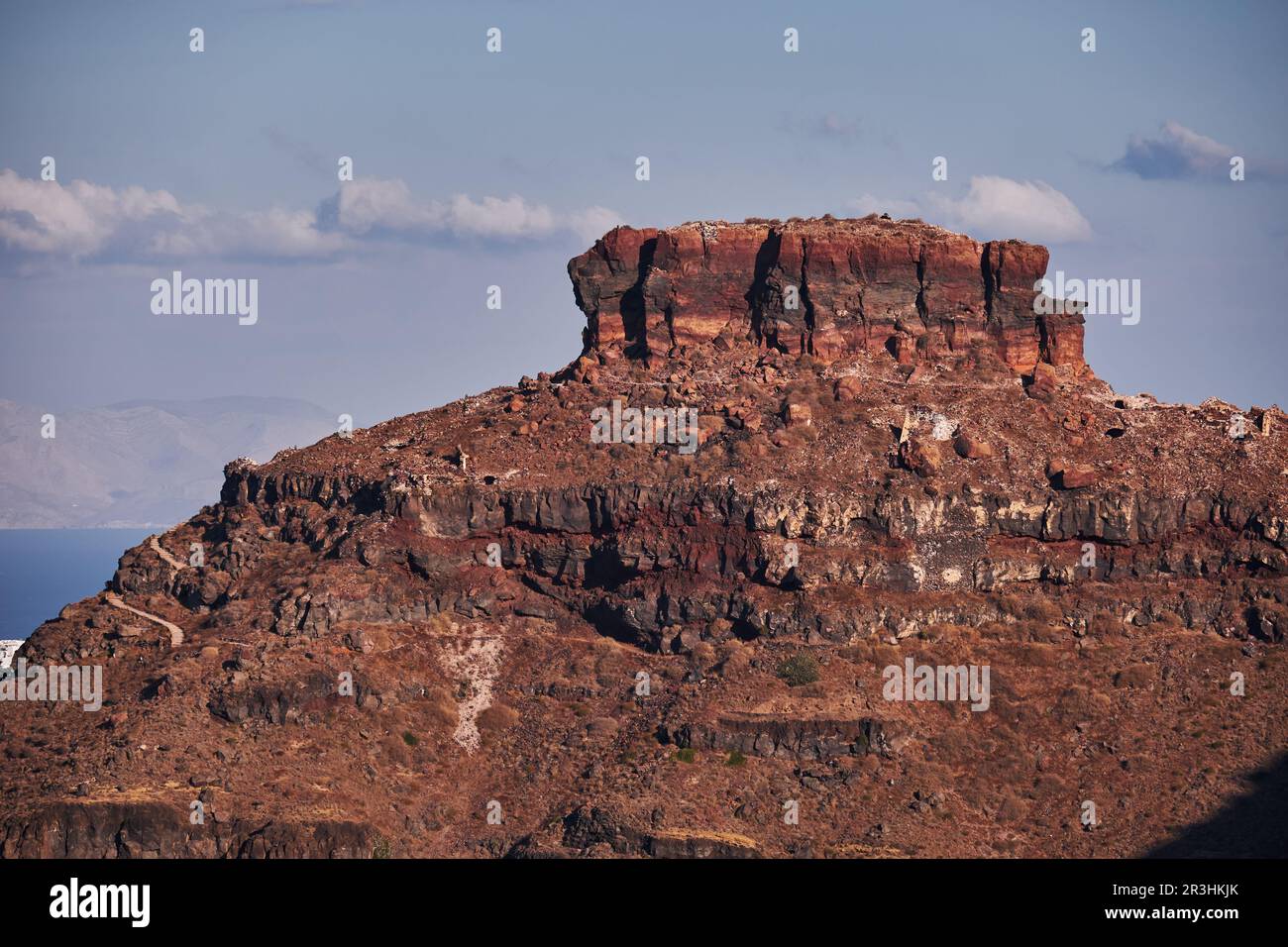 Panoramic Aerial View of Imerovigli Skaros Rock in Santorini Island ...