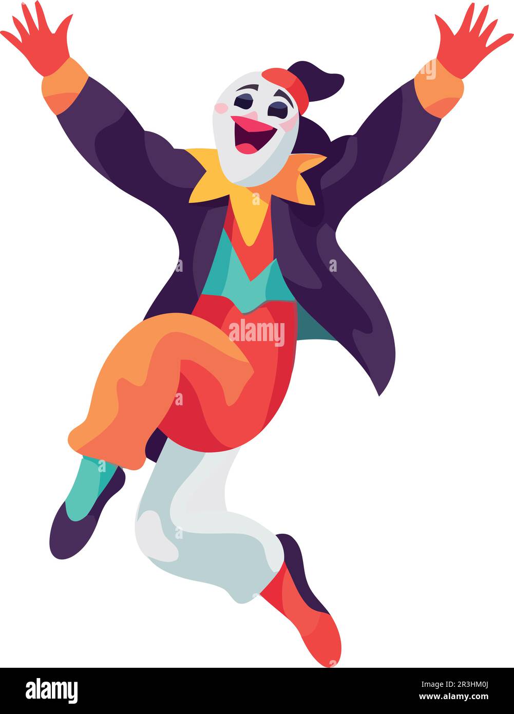 Jumping cartoon clown in Halloween costumes Stock Vector Image & Art ...