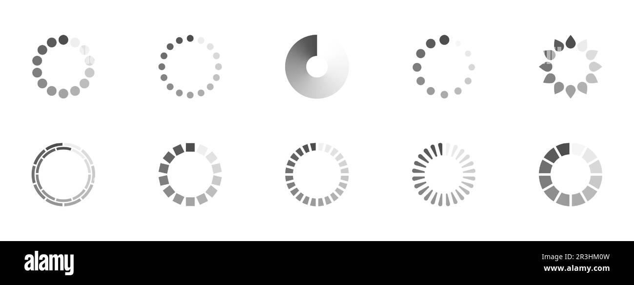 Download sign set. Load icons set. Load system. Data load. Loading bar ...