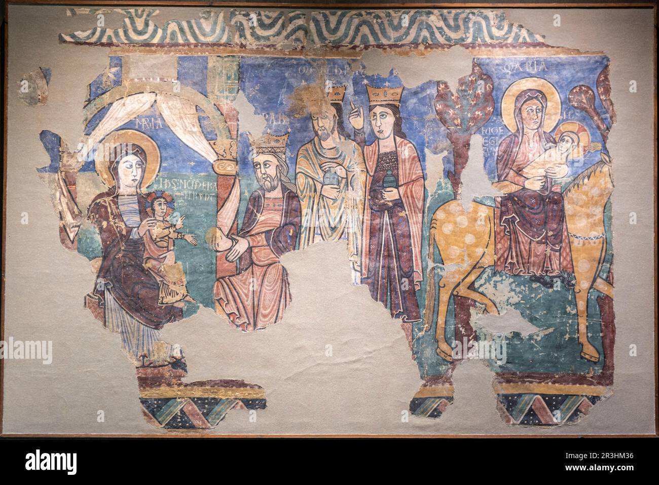 mural paintings of Navasa, 12th century, fresco torn and transferred to ...