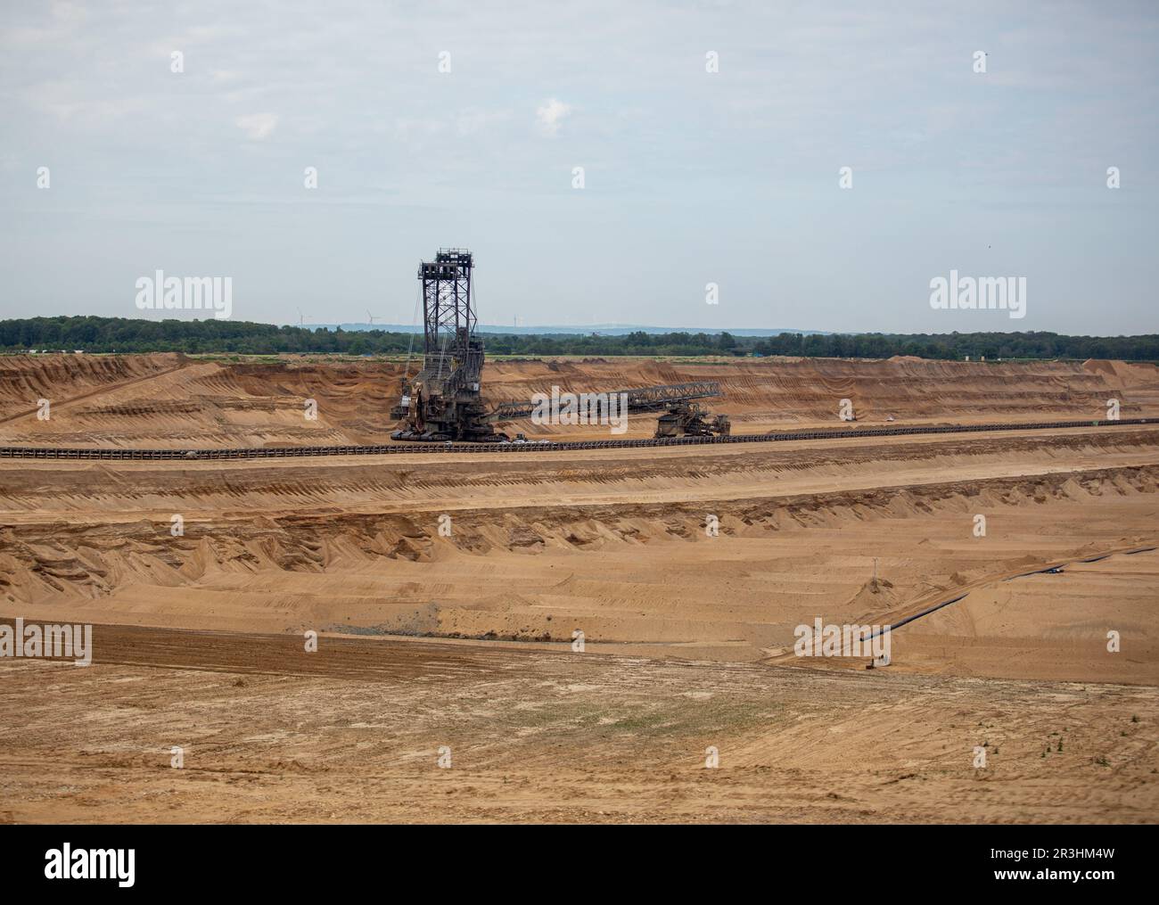Landscape at Open pit Hambach lignite mine in A summer landscape ...