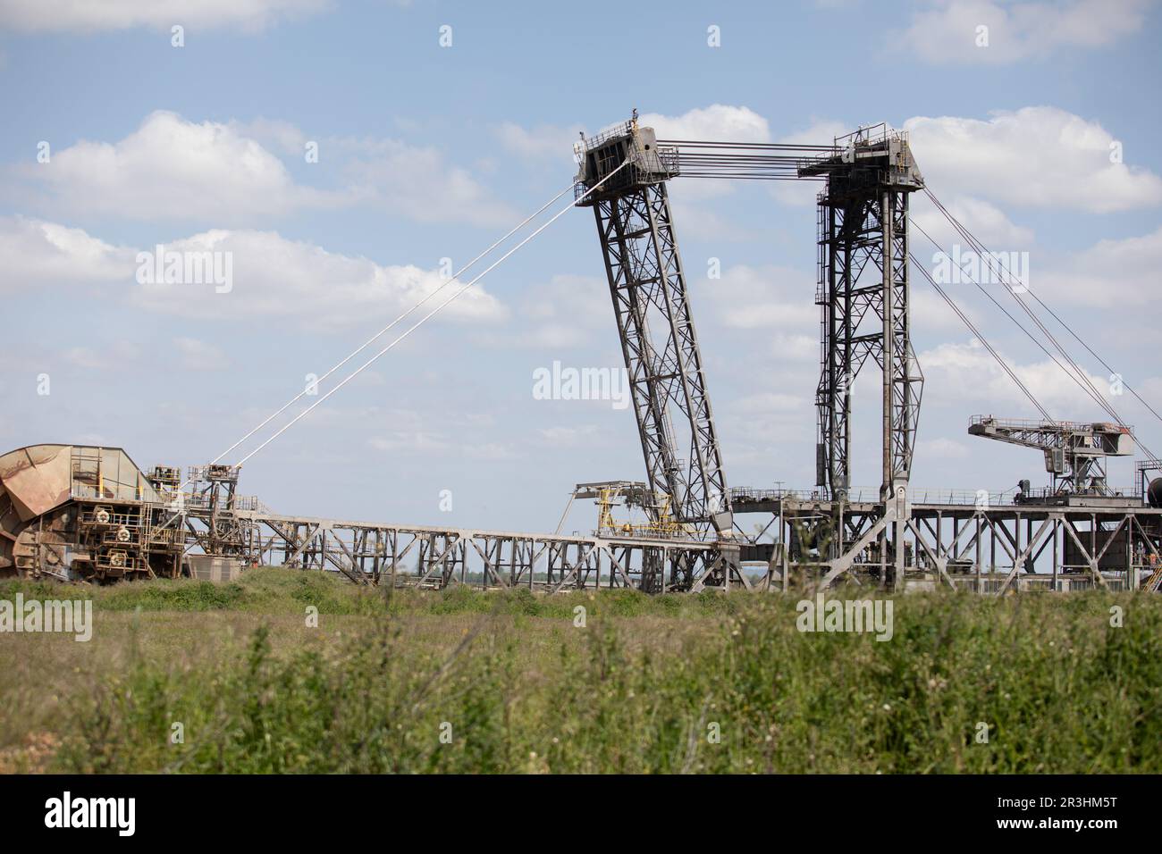Landscape at Open pit Hambach lignite mine in A summer landscape ...