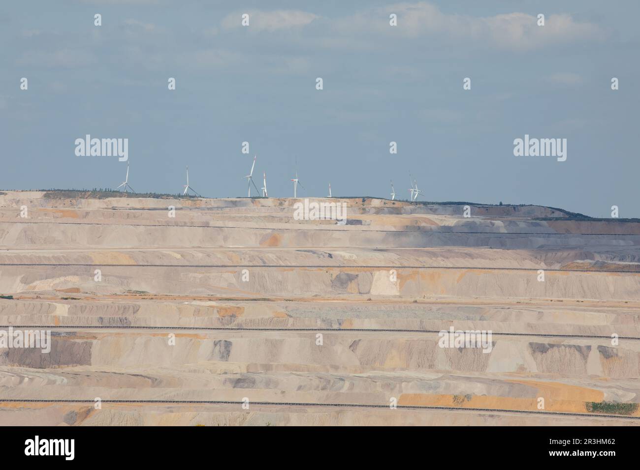 Landscape at Open pit Hambach lignite mine in A summer landscape ...