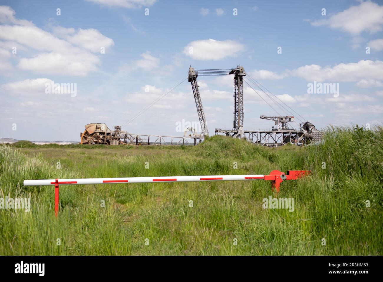 Landscape at Open pit Hambach lignite mine in A summer landscape ...