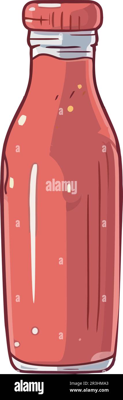 Fresh organic fruit drink in plastic bottle, isolated illustration ...