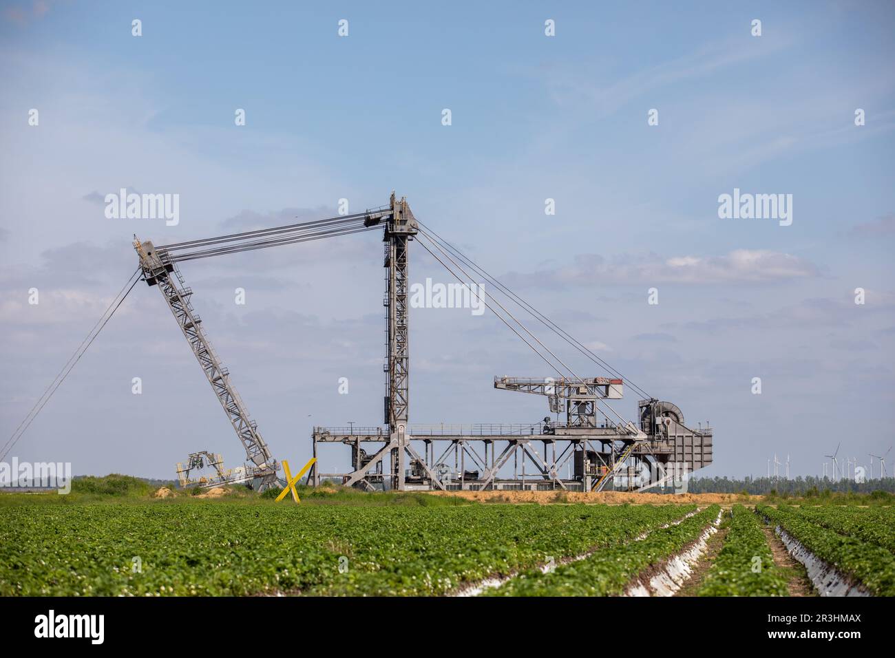 Landscape at Open pit Hambach lignite mine in A summer landscape ...