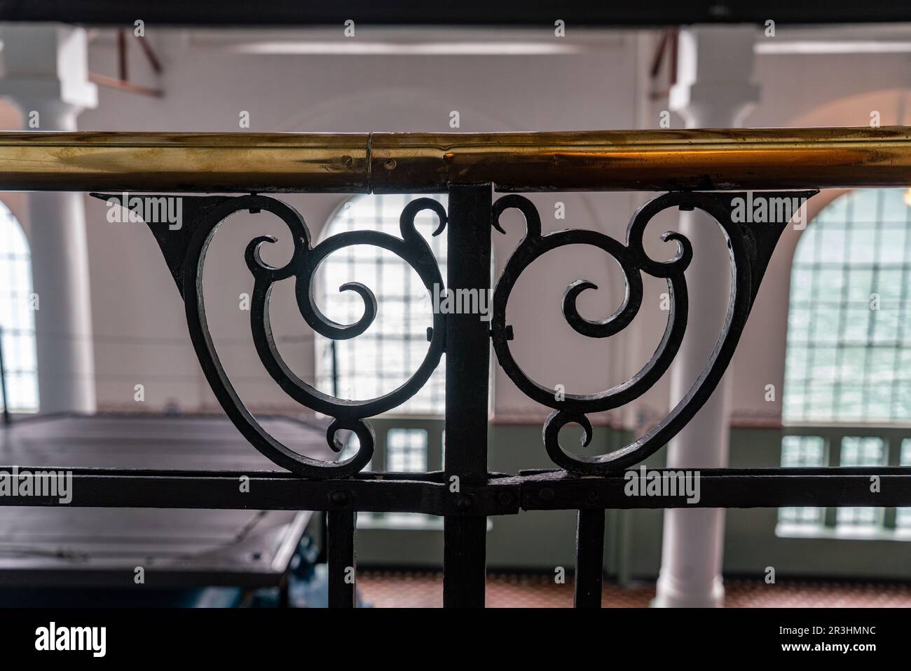 Wrought iron stair railing at Tyssedal hydroelectric power station ...