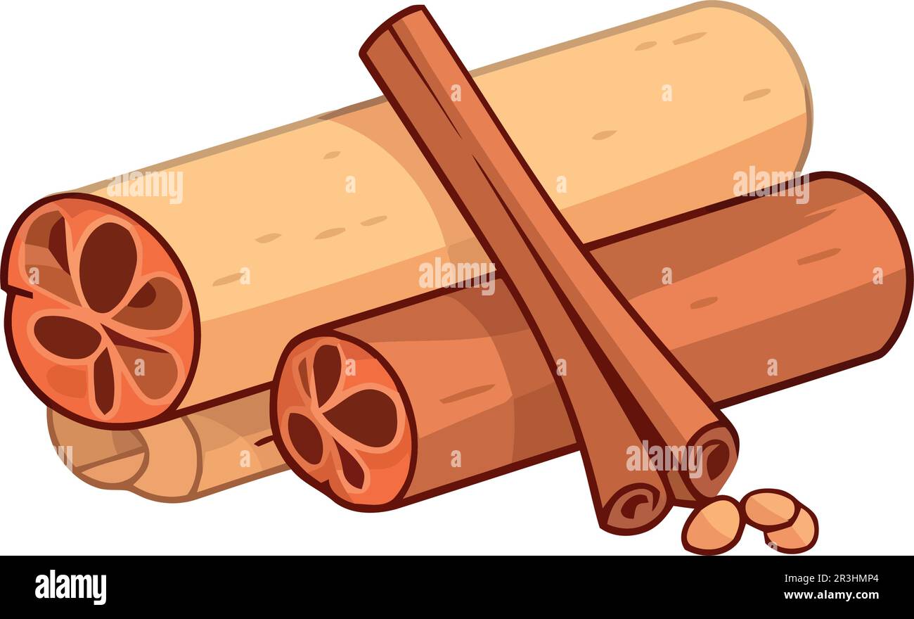 Organic cinnamon stack adds flavor to meal Stock Vector Image & Art - Alamy