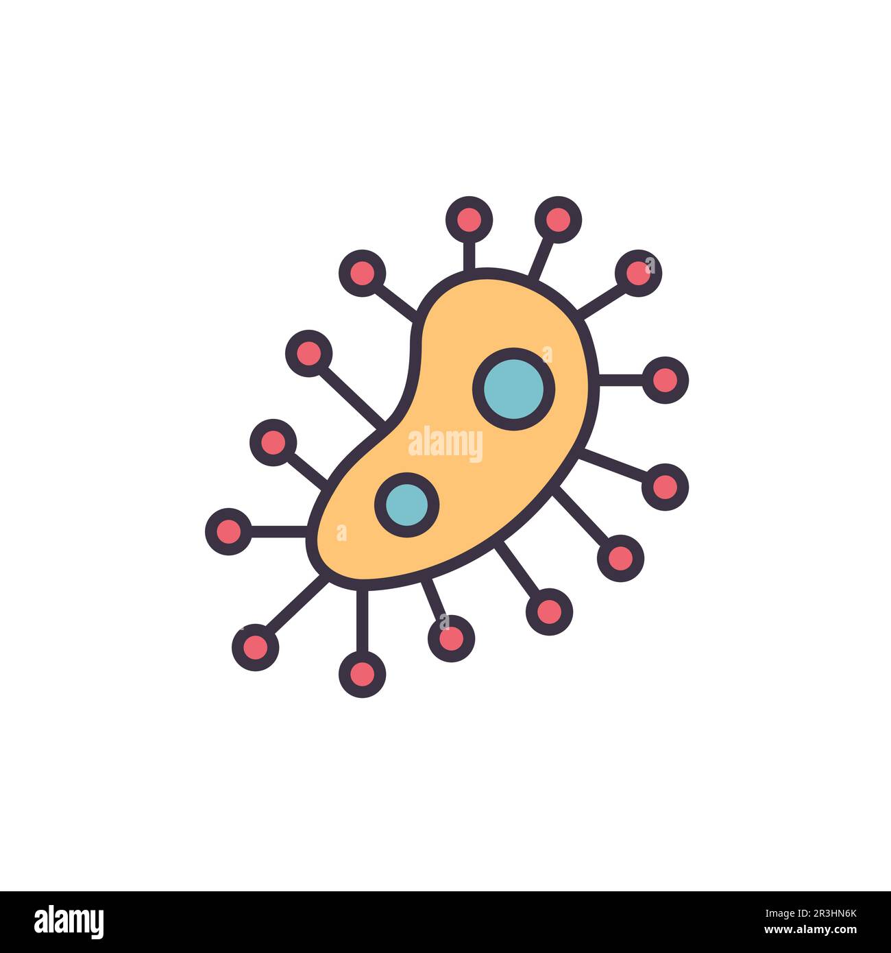 Microbe related vector line icon. Isolated on white background. Vector ...