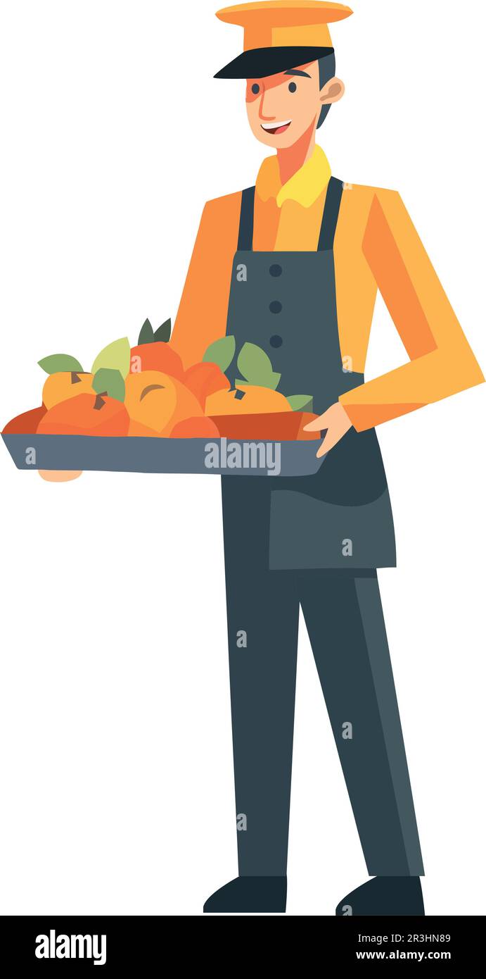 Male grocery store seller Stock Vector Images - Alamy