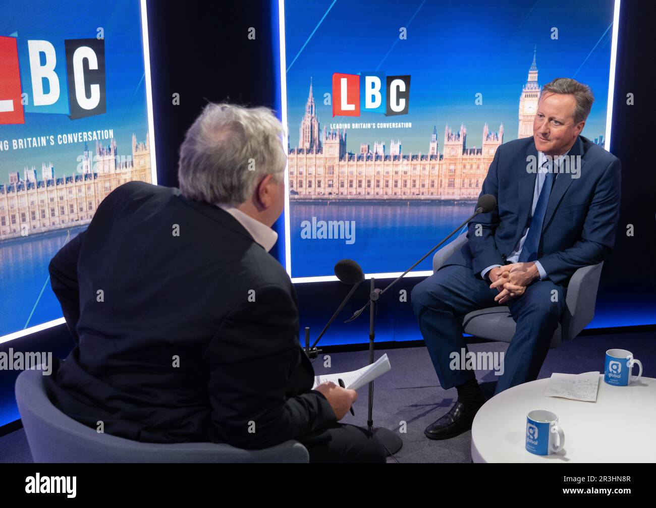 Former prime minster David Cameron pre-records an interview with LBC's ...